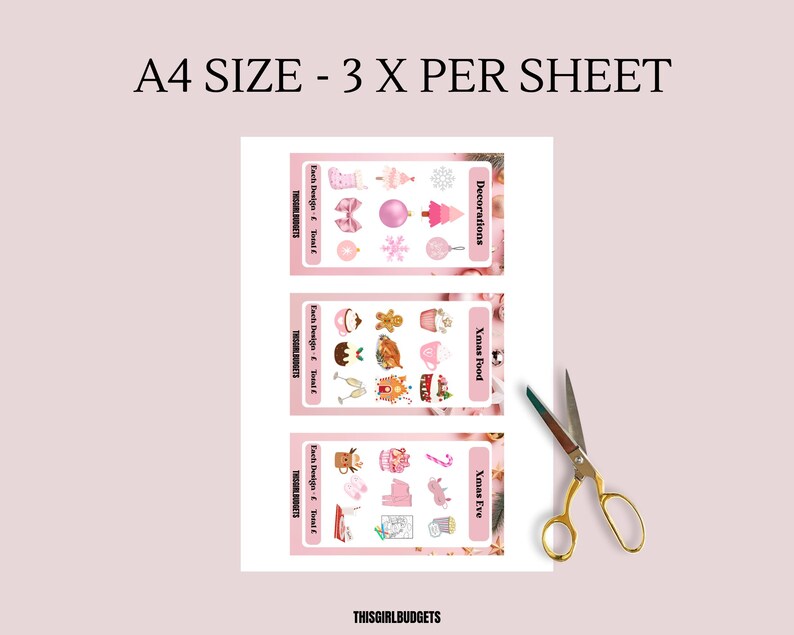 Christmas in Pink Digital Challenges - Printable A6 PDF Download Bundle ...