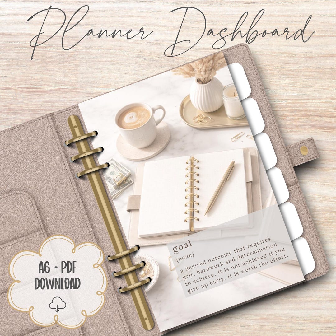 Luxe Goal A6 Budget Binder Dashboard | Dictionary Definition Quote ...