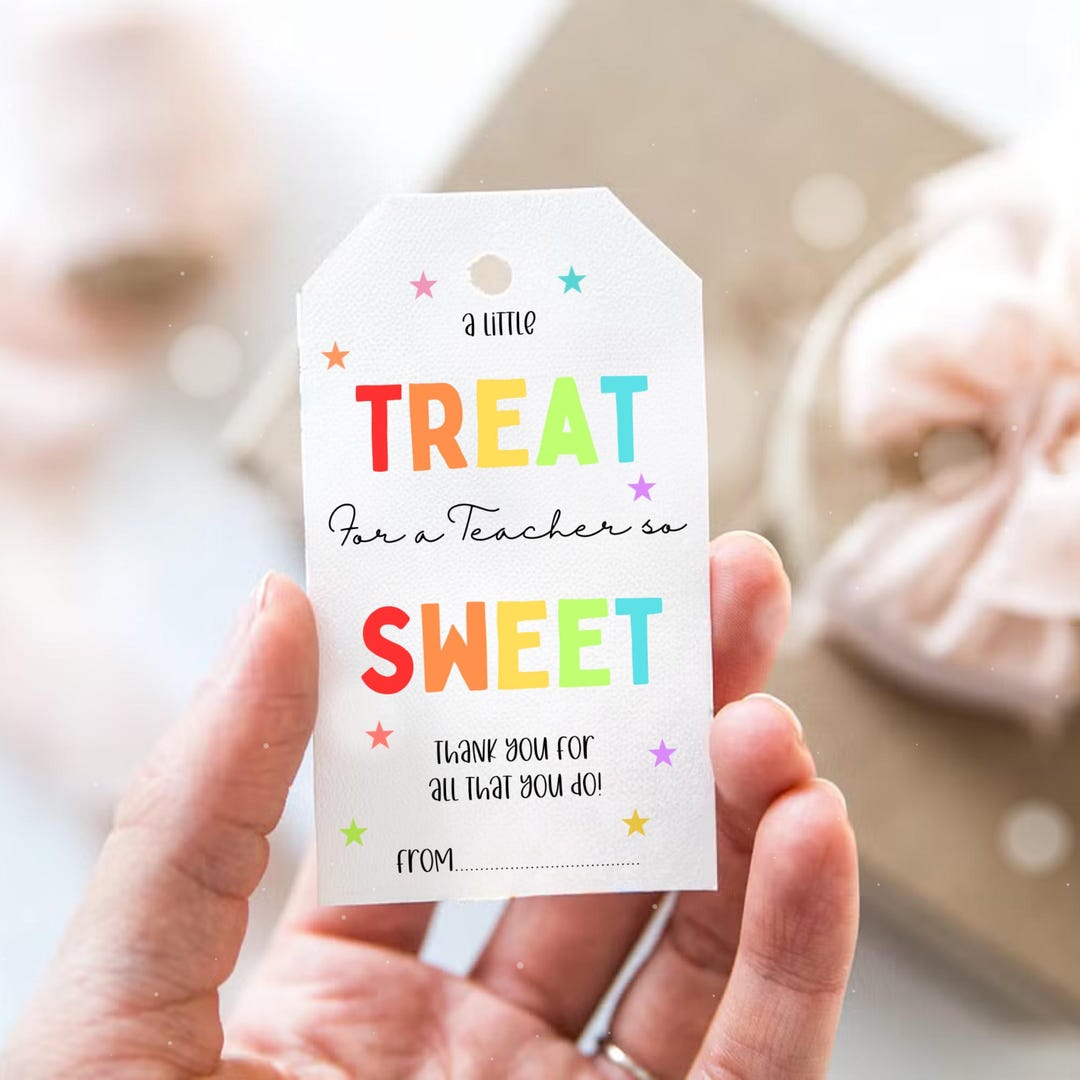Printable Teacher Gift Tags – Thank You Tags PDF, End of School, School ...