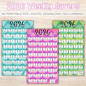 2026 Weekly Savings Challenge Bundle – Fiver Friday, Tenner Tuesday ...