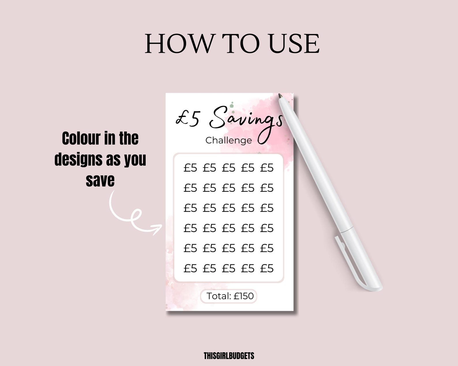 Cash Stuffing Starter Bundle Pink - A6 Printable Pdf's - Challenges ...