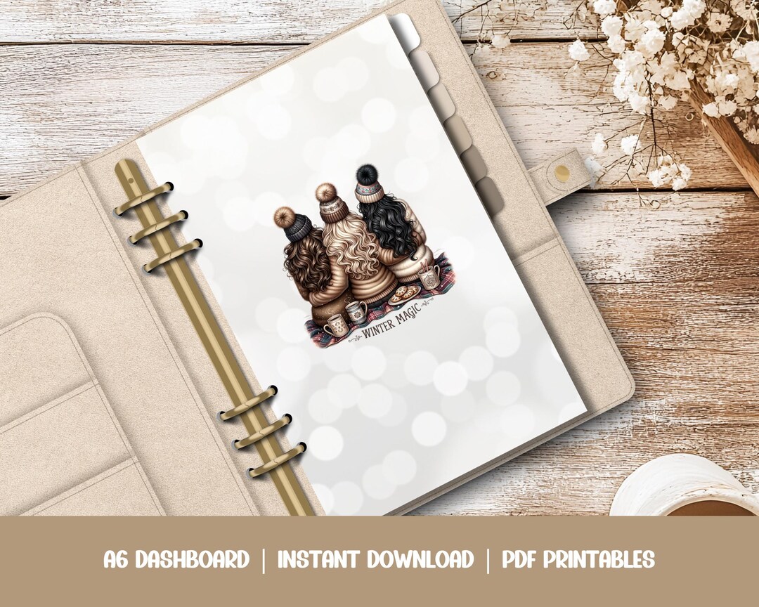Cozy Winter Girls Binder Dashboards - A6 Printable PDF Download ...