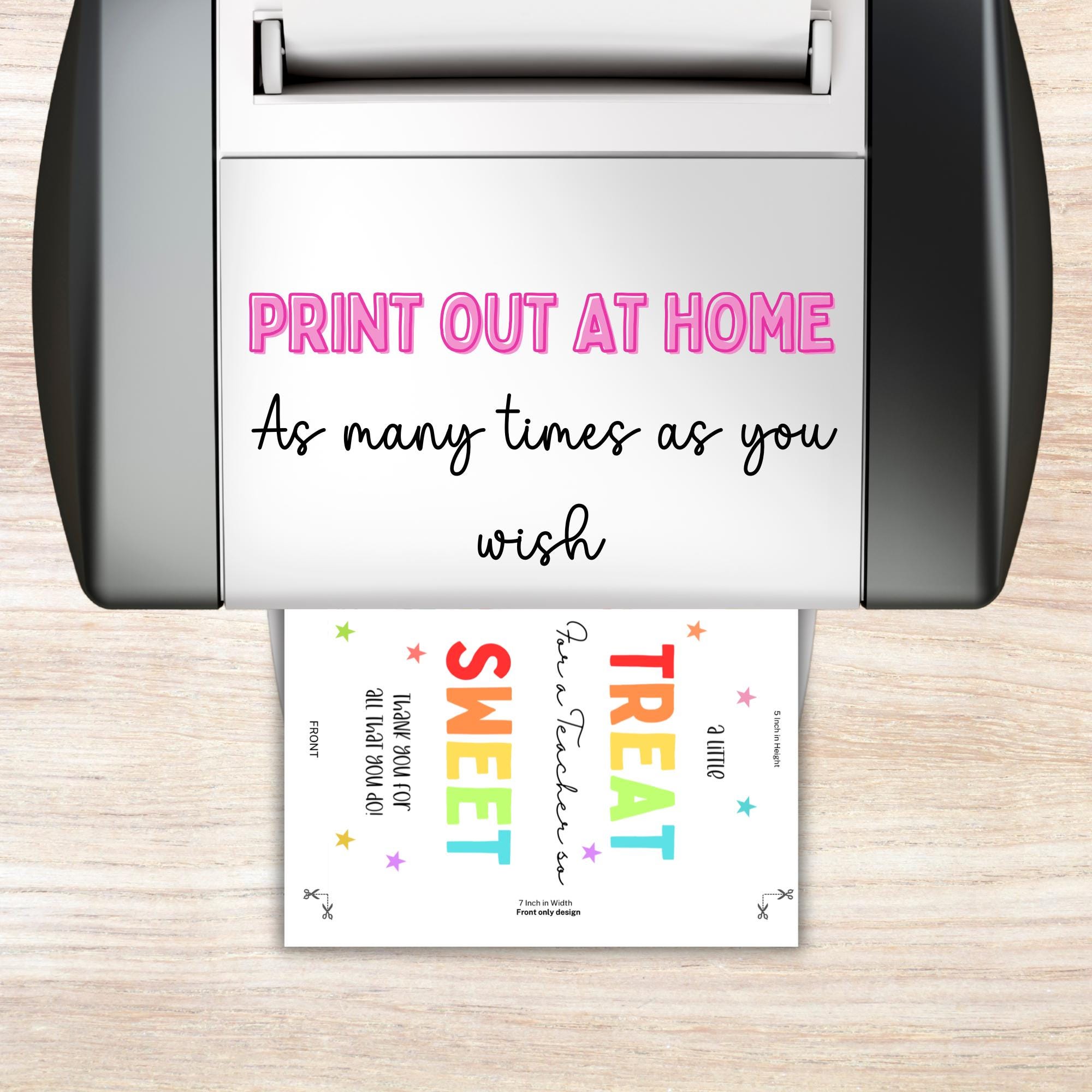 Teacher Appreciation Greeting Card – Printable Sweet Treat Thank You ...