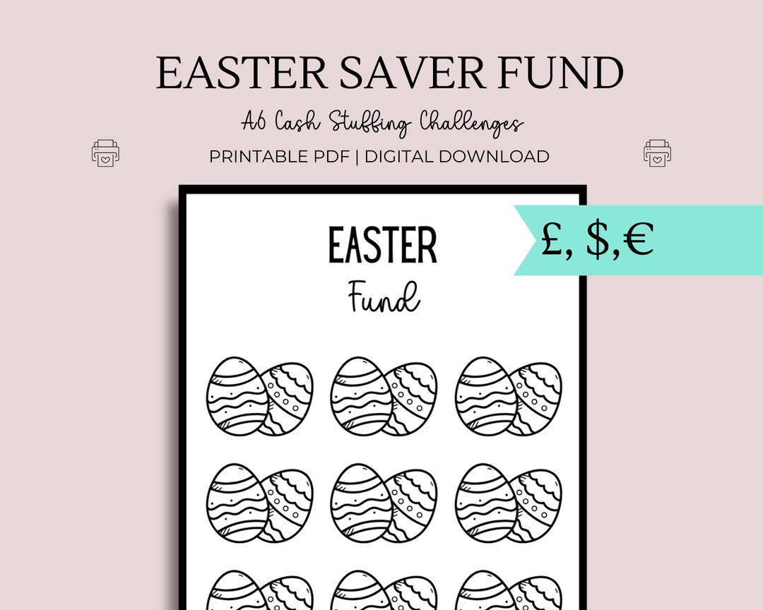Easter Saver Fund Challenge - A6 Printable Digital Challenges, Cash ...
