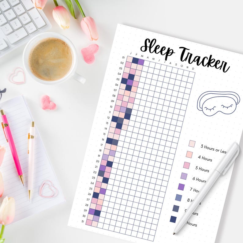 Sleep Tracker - PRINTABLE A4, US & A5 Journal Page, Bullet Dot Grid ...