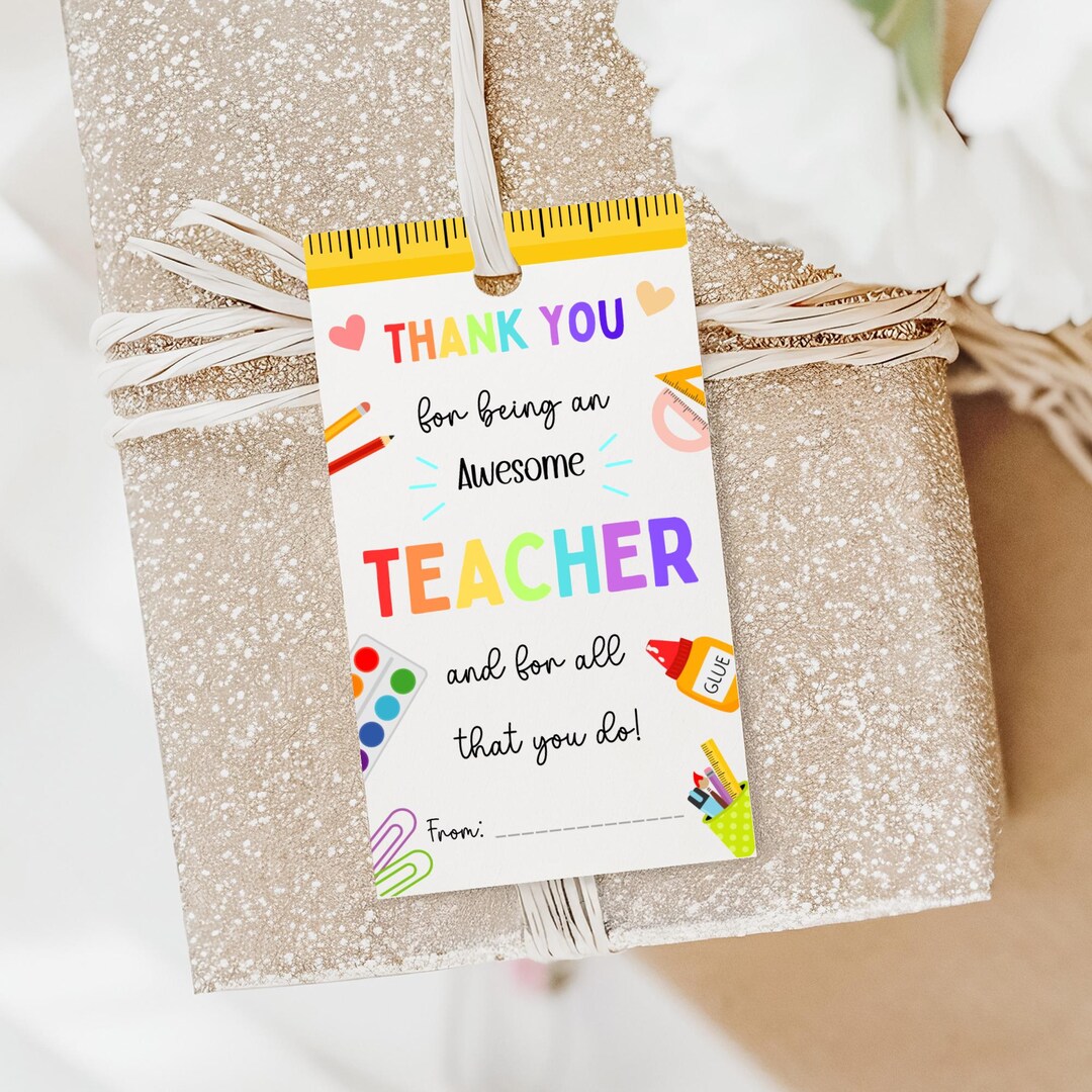 Teacher Appreciation Gift Tags – PDF Printable Thank You Tags for ...