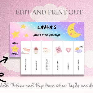 Children's Night Time Flip Chart - A4 & US Printable PDF Kids Routine ...