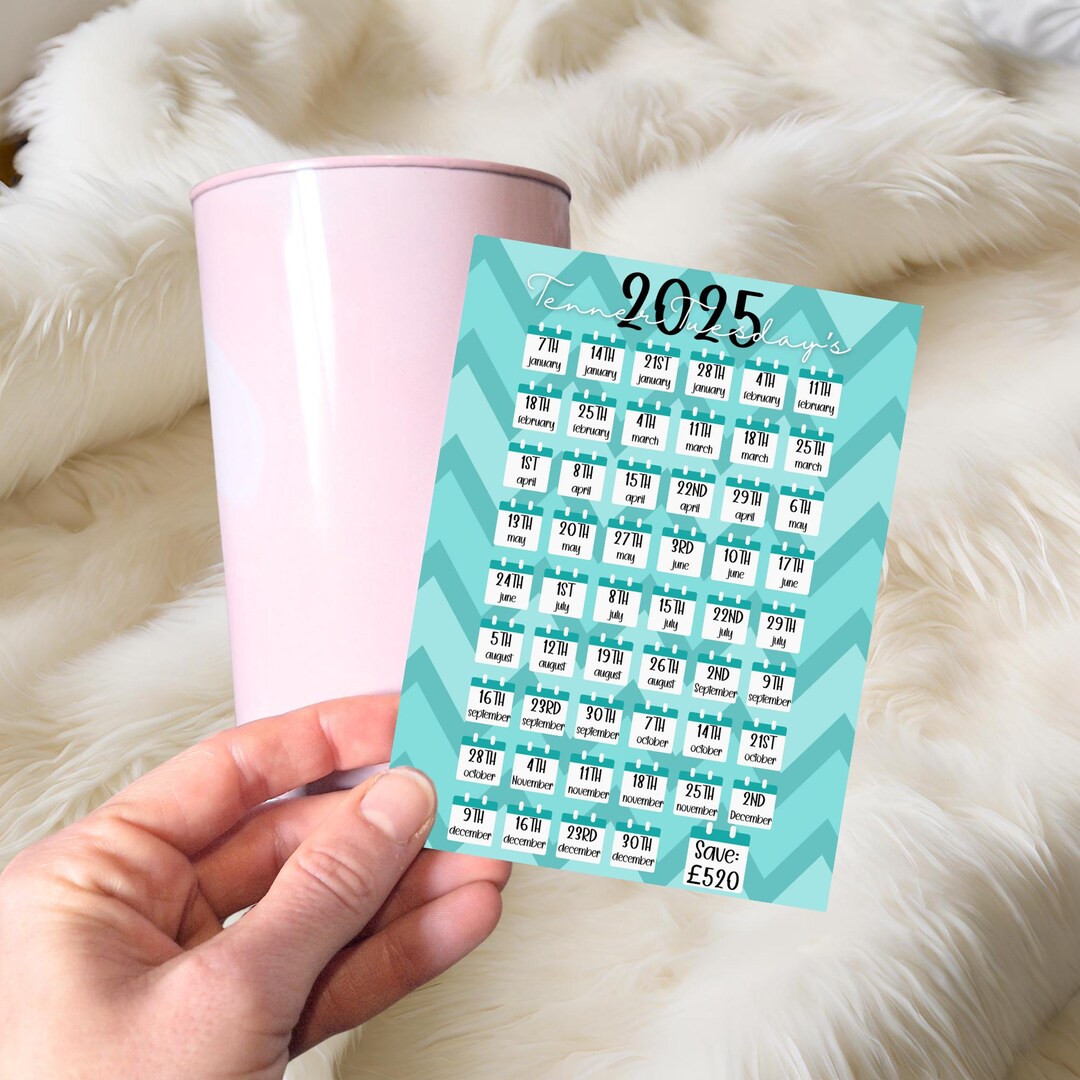 2025 Tenner Tuesday's Money Tin Sticker Save 520 Pounds, Money Saving ...