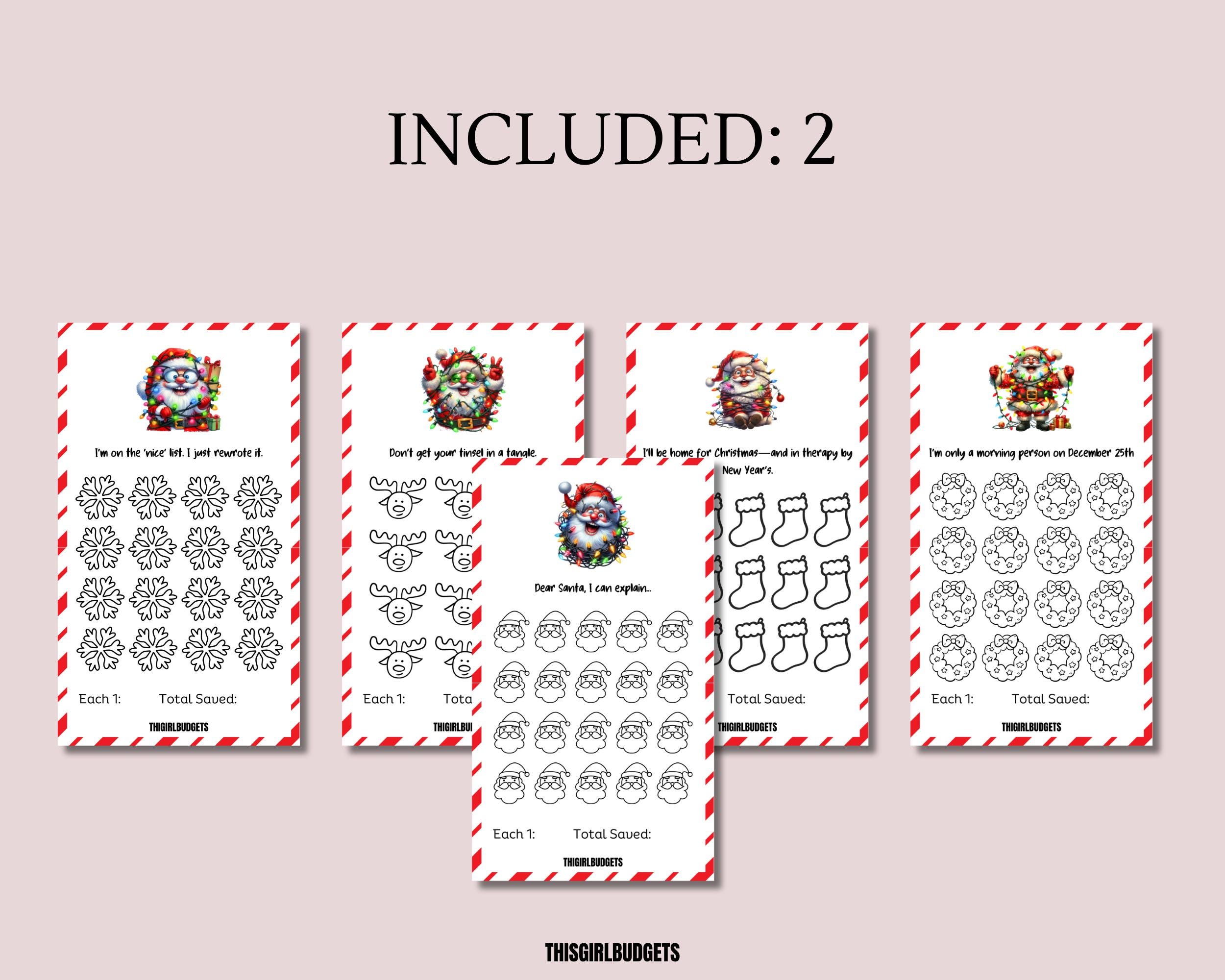 Funny Santa Budgeting Printable Bundle - A6 Cash Stuffing Trackers, GBP ...