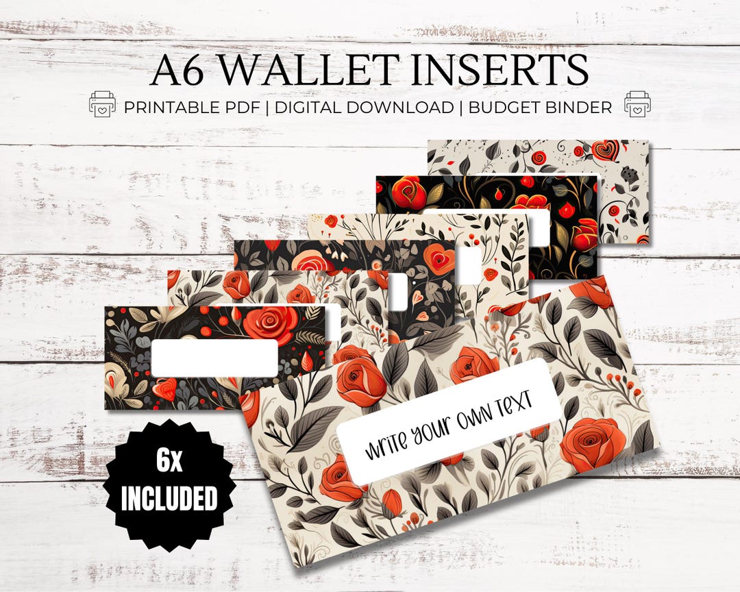 Red Rose's Inserts - A6 PDF Printable Cash Stuffing, Budget Binder ...