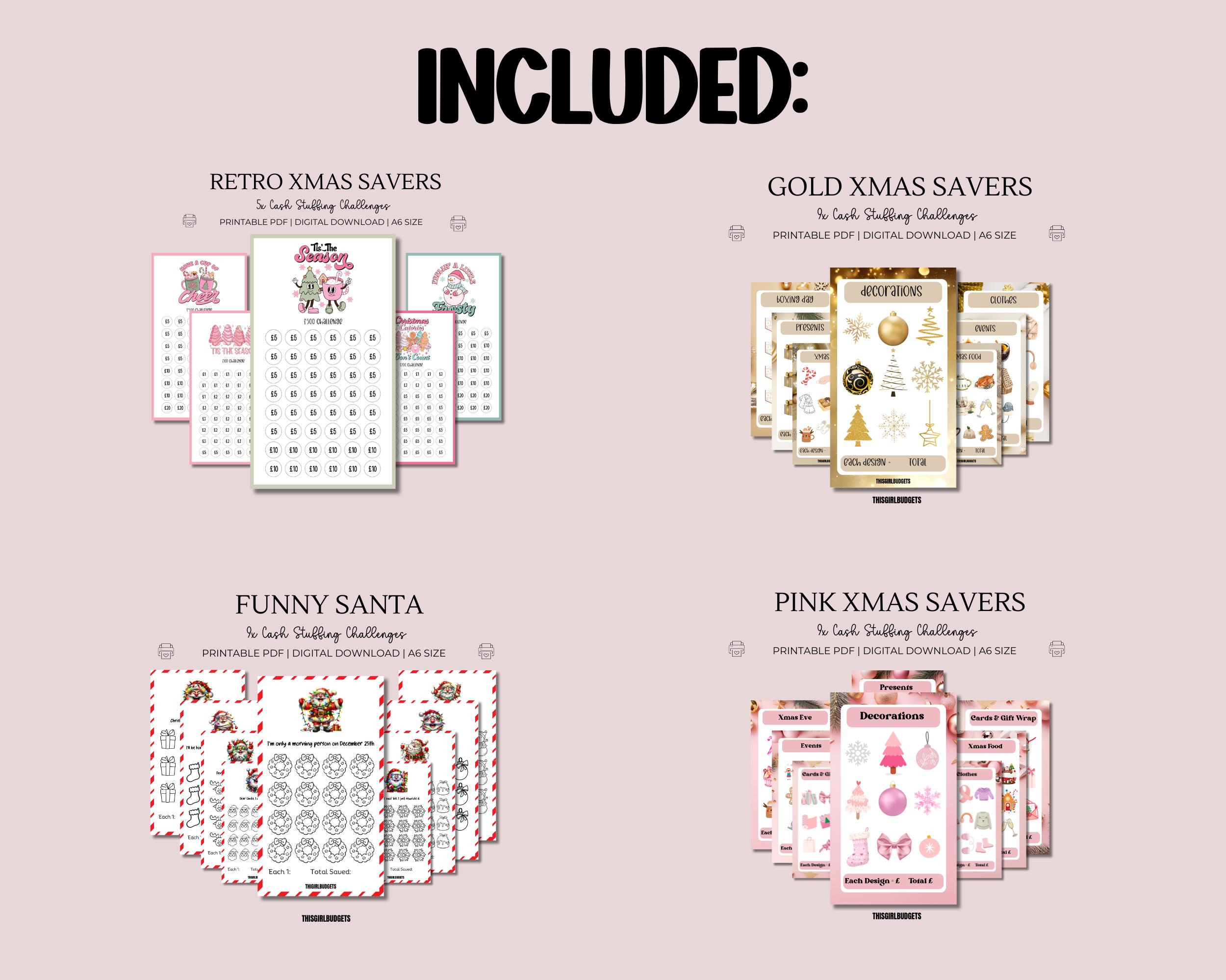80x Christmas Saving Challenges - A6 Instant PDF Printables, UK GBP ...