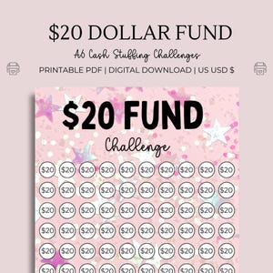 20 Dollar Fund Challenge - A6 Digital PDF Download, USD Dollar Budget ...