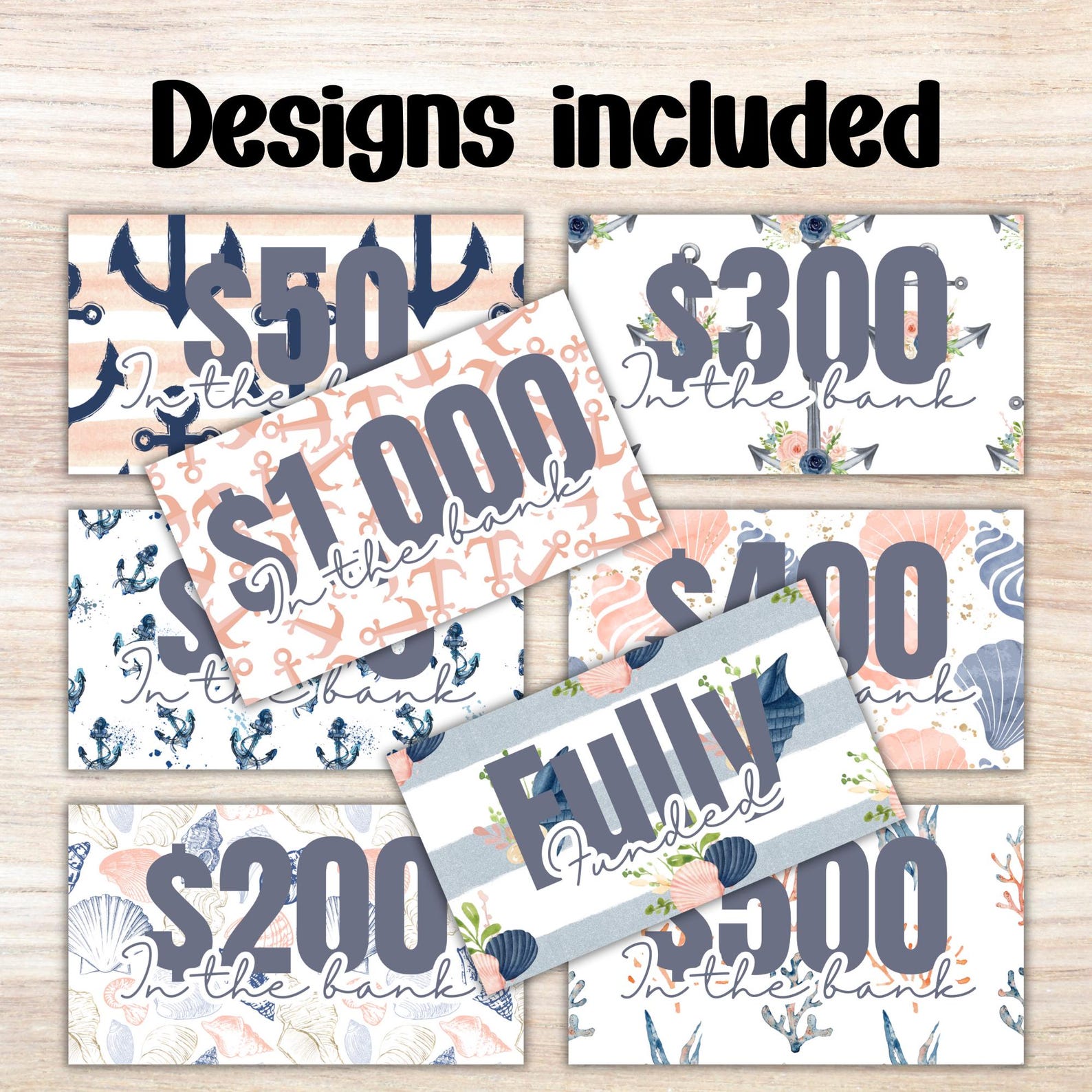 Cash Placeholders Bundle- A6 PDF Dollar Printable Cash Stuffing Extra ...