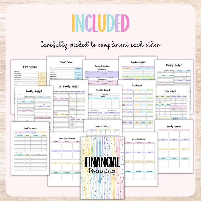 Rainbow Budget Planner Printable | Budget Binder Inserts A4, US, A5 ...
