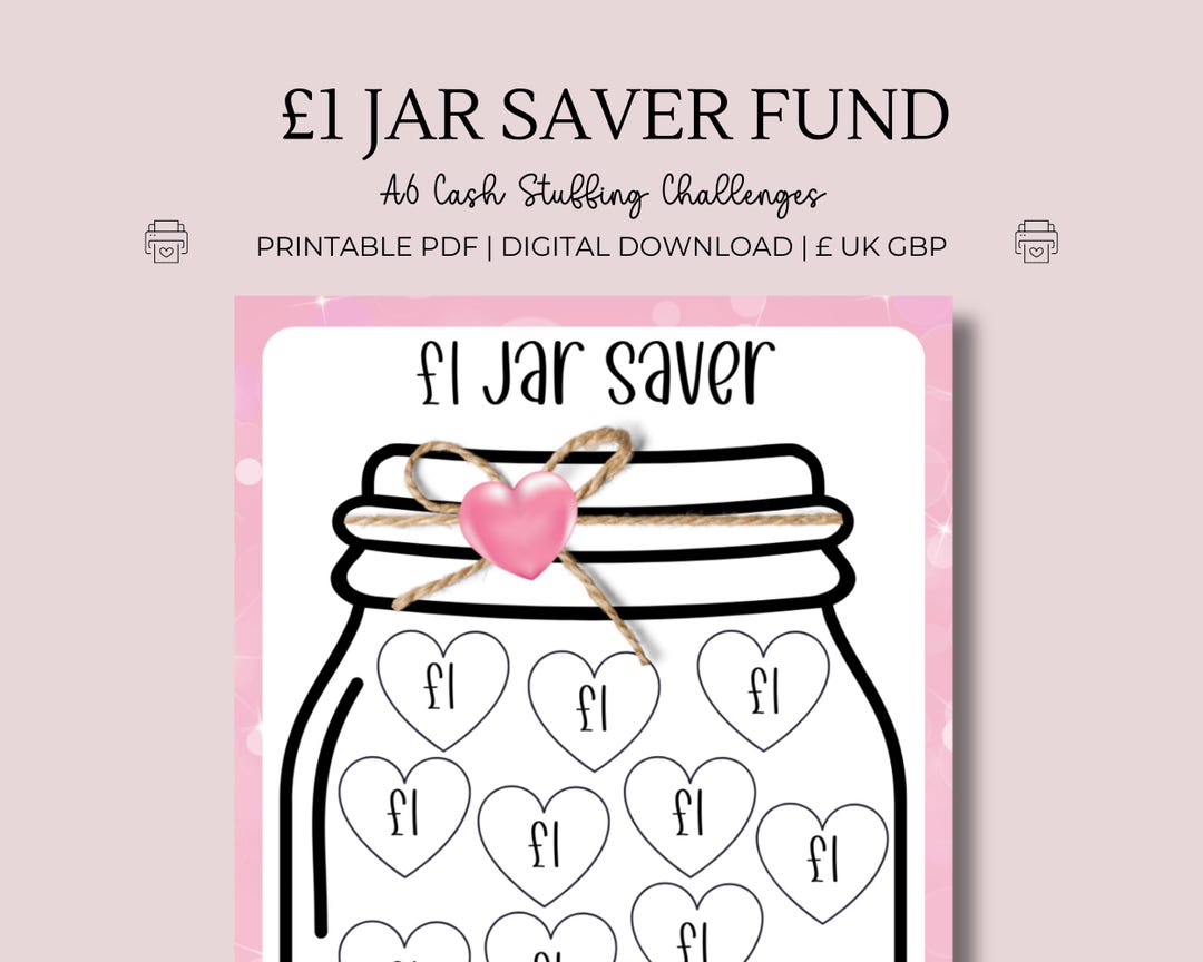 Money Jar Saving Challenge - A6 Instant Download Printable, Low Income ...