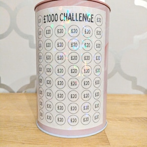 500 & 1000 Holographic Tin Tracker Sticker Money Saving Challenge ...