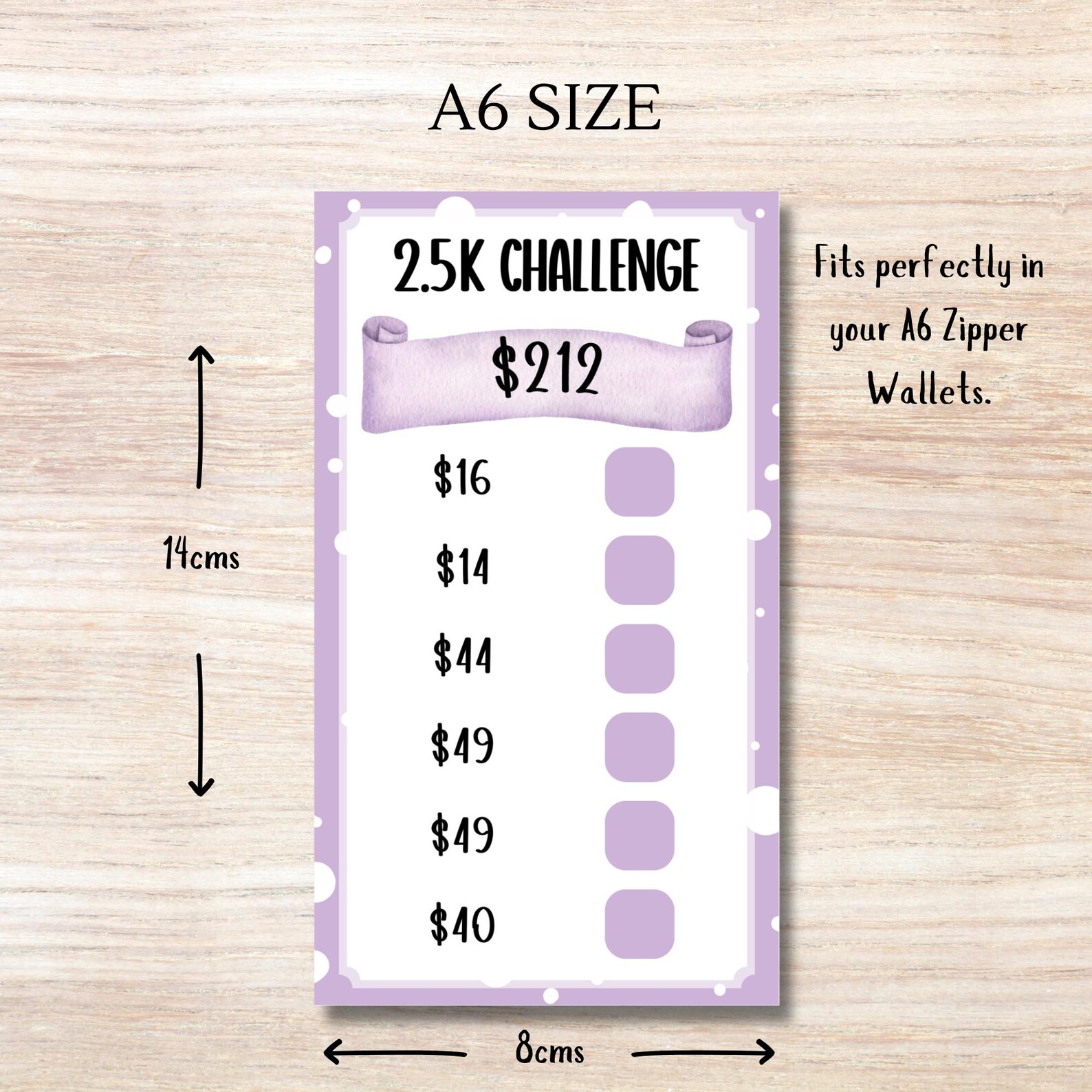 2,500 Savings Challenge | Random Amounts 12 Cards Set | Printable A6 ...