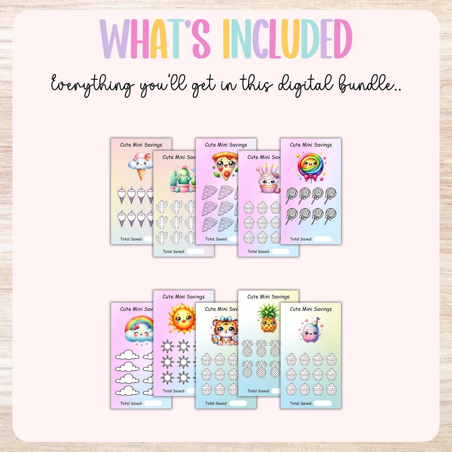 A6 Mini Savings Challenge Bundle Printable, No Amount Budget Tracker ...