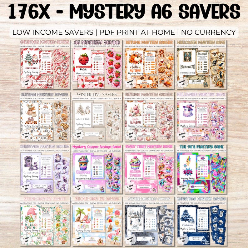 176x Mystery Savings Challenge Bundle | A6 Flip Card Games | No ...