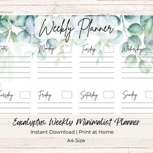 Weekly Planner Printable to Do List, Productivity Planning, Minimalist ...