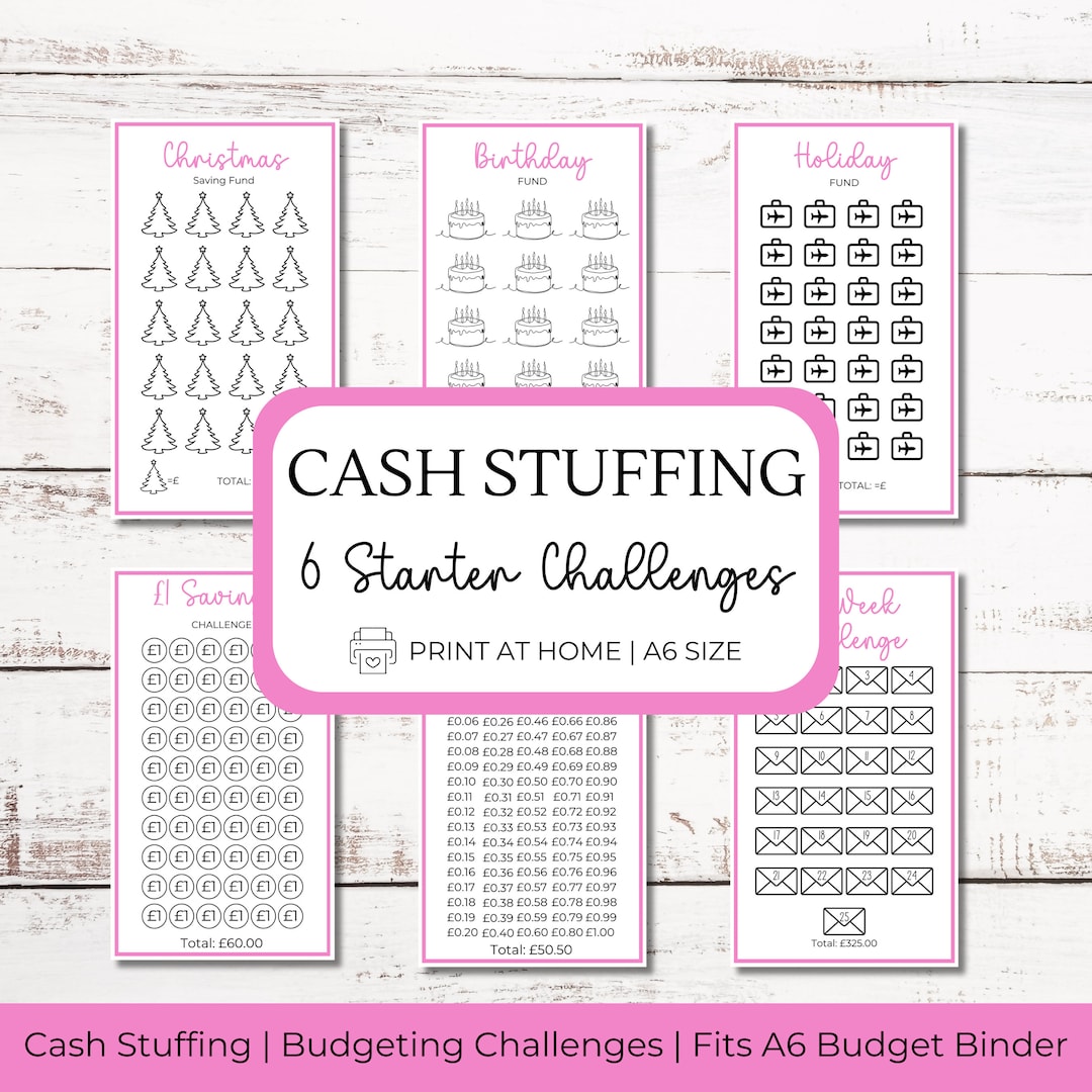 Cash Stuffing Budgeting Starter Bundle in Pink - Print at Home Includes ...