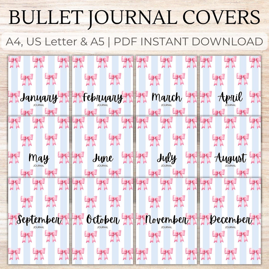 2025 Bullet Journal Bundle - PRINTABLE Pages A4, US & A5, Coloured ...