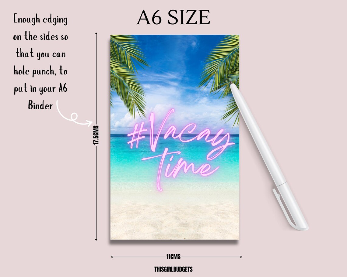 Vacay Challenges Dashboards - A6 Printable PDF Download - Budgeting ...