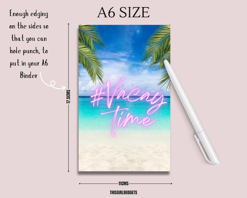 Vacay Challenges Dashboards - A6 Printable PDF Download - Budgeting ...