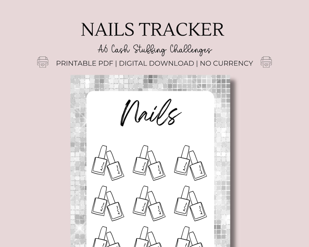 Nails Saver Saving Challenge - A6 Digital PDF, Budget Tracker Printable ...