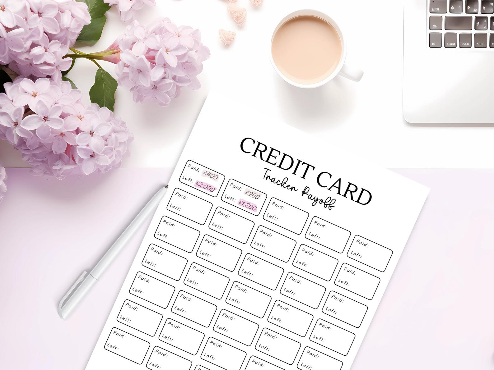 Credit Card Payoff Tracker - Digital Debt Payment Printable | Budget ...