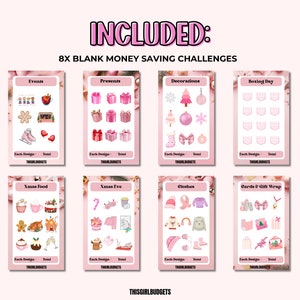 Christmas in Pink Digital Challenges - Printable A6 PDF Download, GBP ...