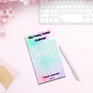 Mini Penny Saving Challenge - Printable A6 PDF Download Bundle, UK GBP ...