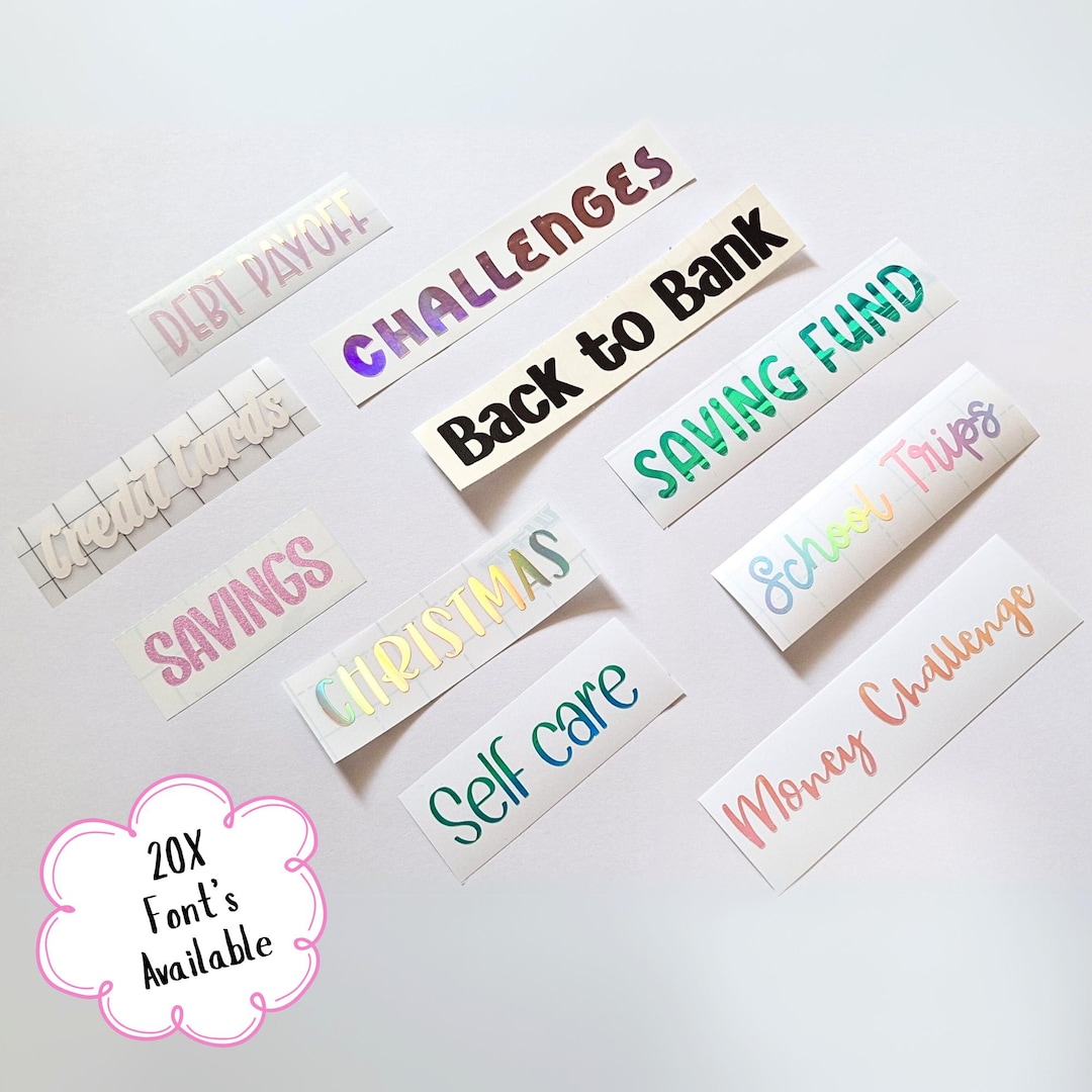 Cash Stuffing Vinyl Labels – A6 Wallets Budget Binder Stickers, Money ...