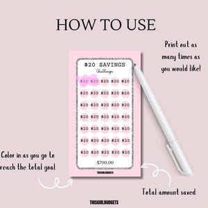 80x A6 Dollar Cashstuffing Challenges - Digital Printable Download US ...