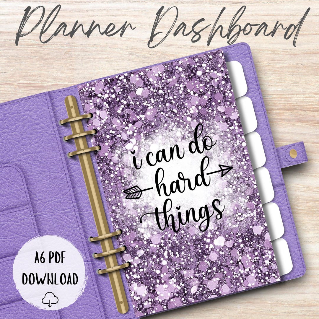 A6 Budget Binder Dashboard – Purple Printable Planner Insert, “I Can Do ...