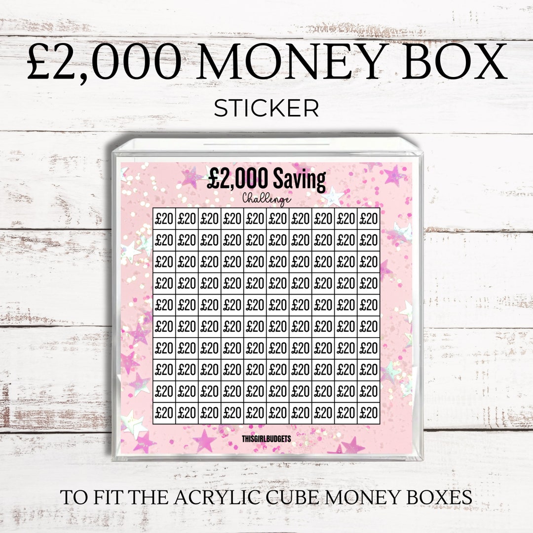 2,000 Money Box Tin Sticker Budgeting Stickers, Money Saver Challenge ...
