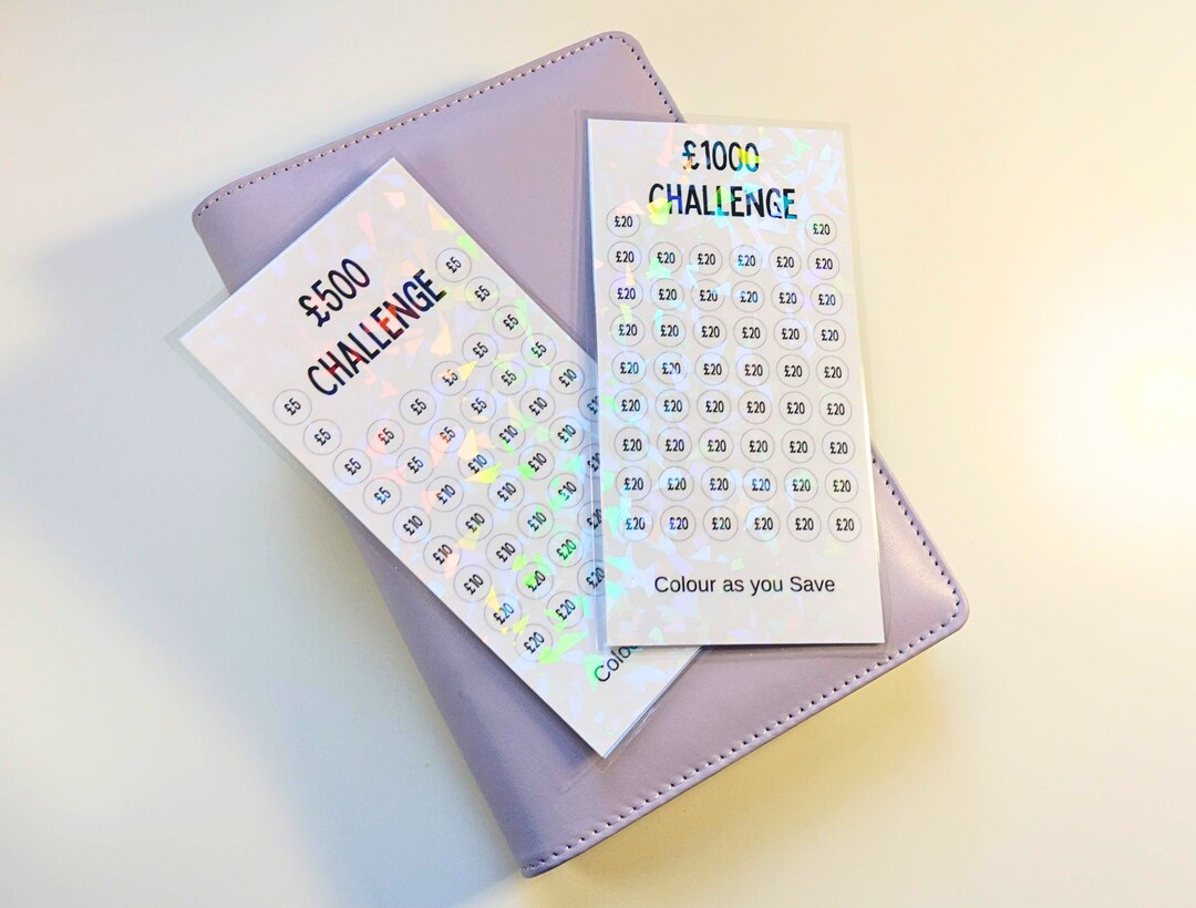 500 & 1000k Money Savings Challenge Holographic Cash Stuffing Savings ...