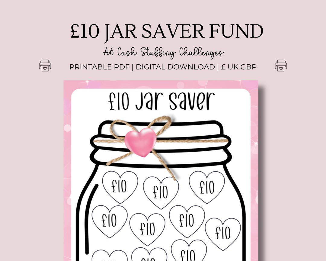 Money Jar Saving Challenge - A6 Instant Download Printable, Low Income ...