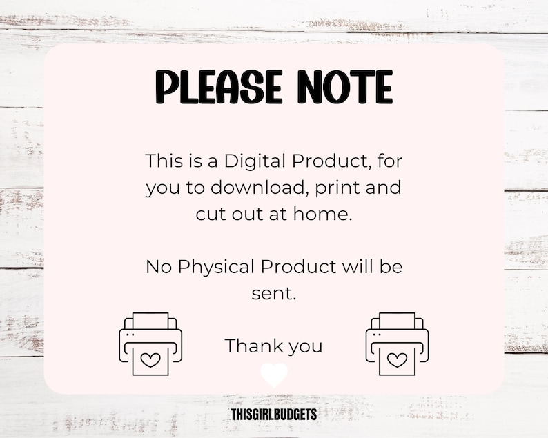 Valentines Inserts - A6 PDF Printable Cash Stuffing, Budget Binder ...