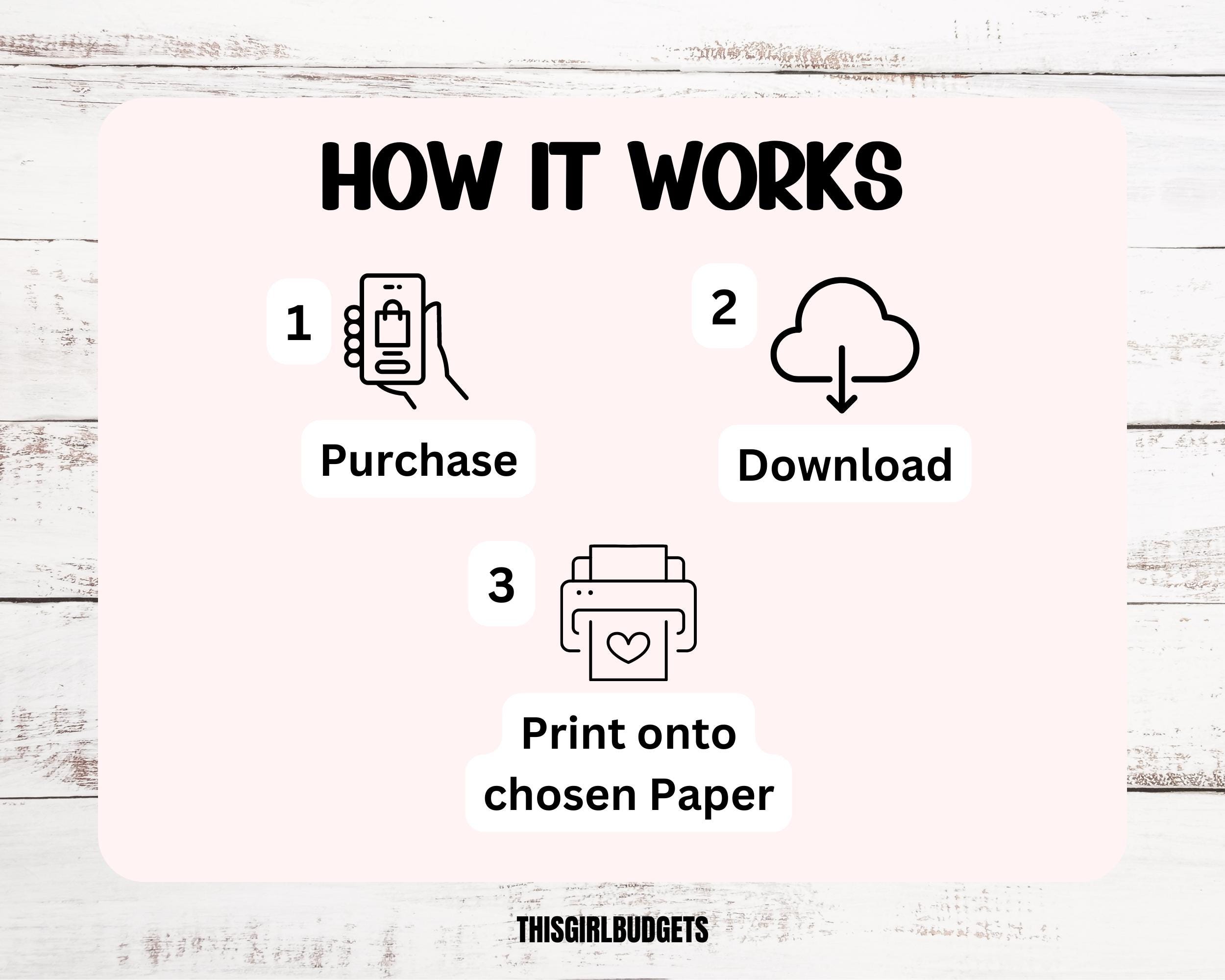 Cash Stuffing Starter Bundle Pink - A6 Printable Pdf's - Challenges ...