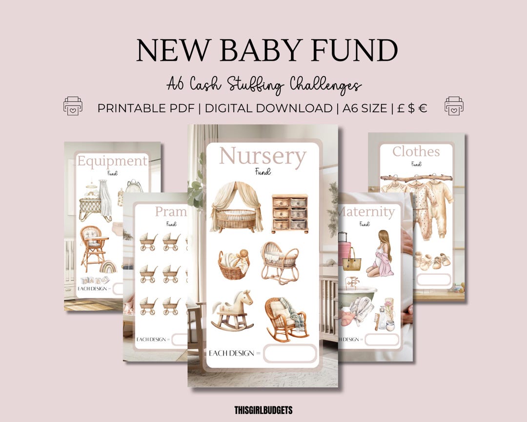 New Baby Fund Digital Challenges - Printable A6 PDF Download Bundle, UK ...