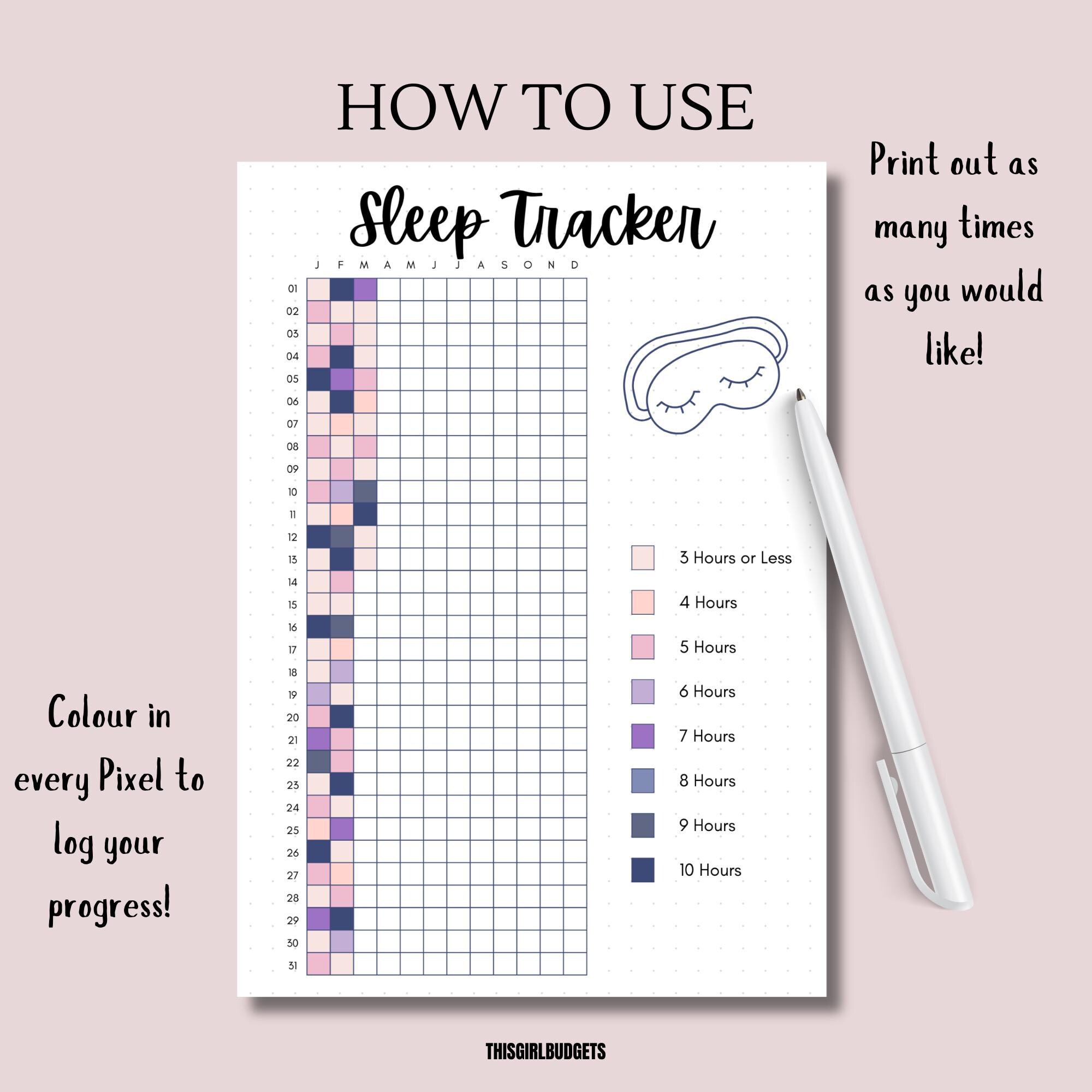Sleep Tracker - PRINTABLE A4, US & A5 Journal Page, Bullet Dot Grid ...