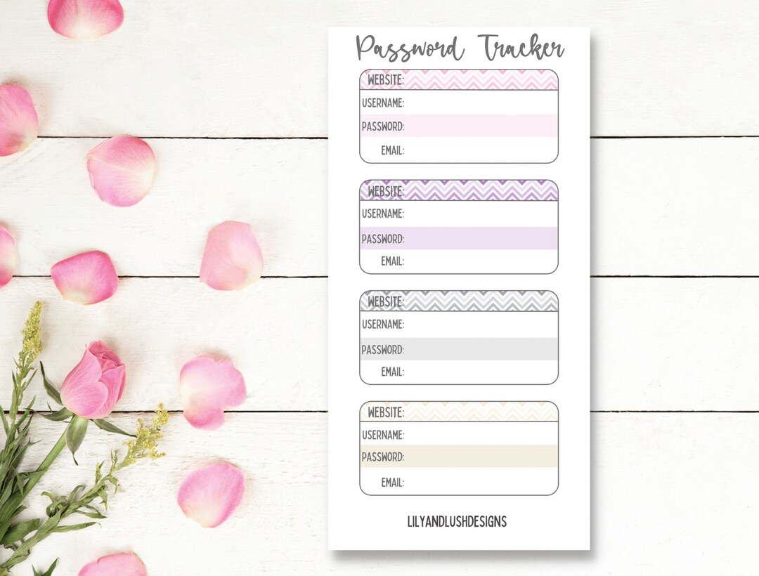 Password Tracker Printable Which is Suitable for Your A6 Budget Binder ...