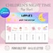 Children's Night Time Flip Chart A4 & US Printable PDF Kids Routine Bed ...