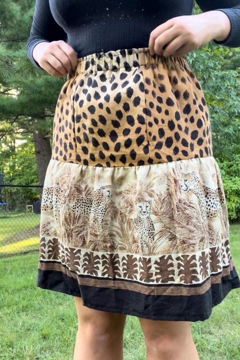 The Patchwork Skirt in Cheetah - Etsy