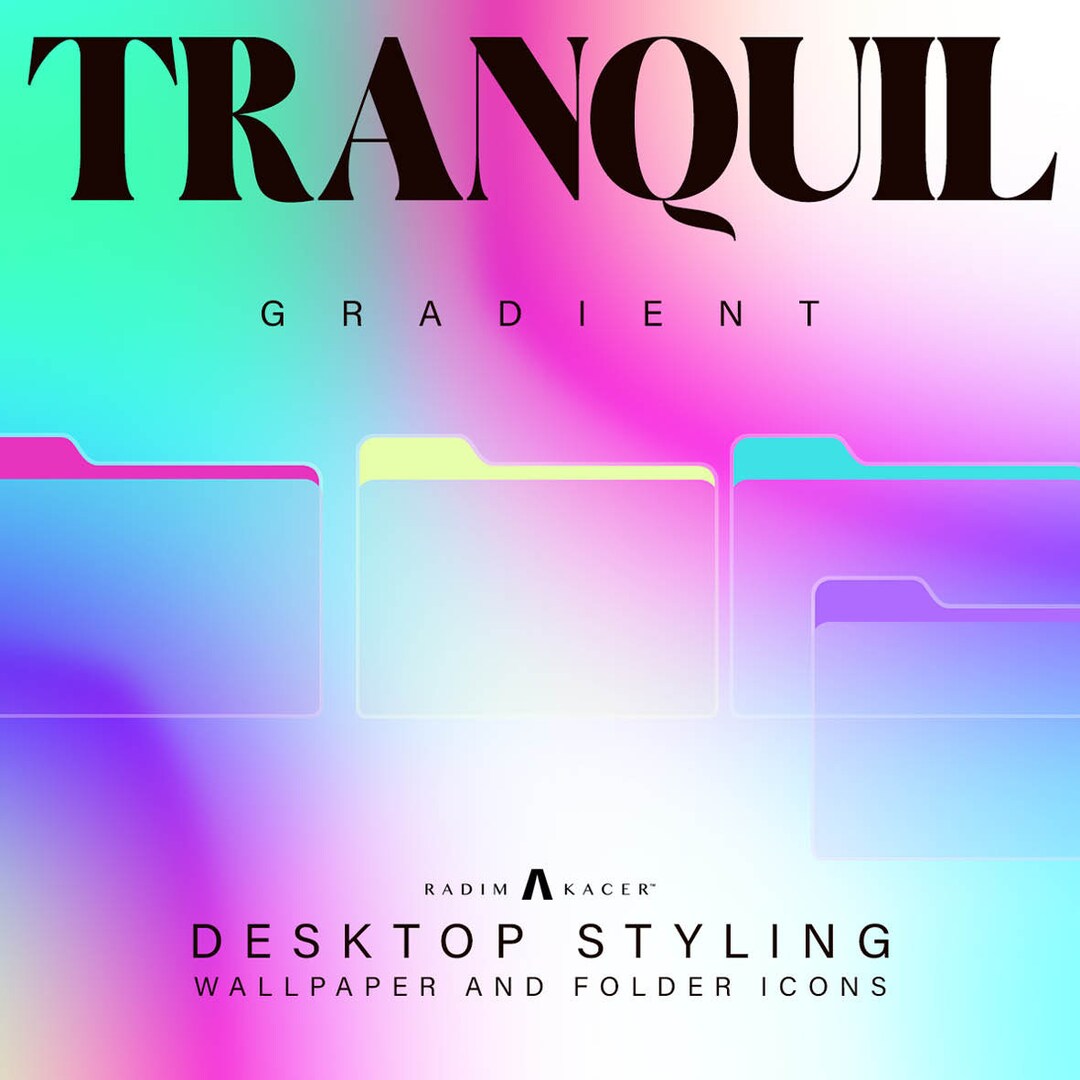 Tranquil Gradient Desktop Styling Wallpaper & Folder Icons - Etsy