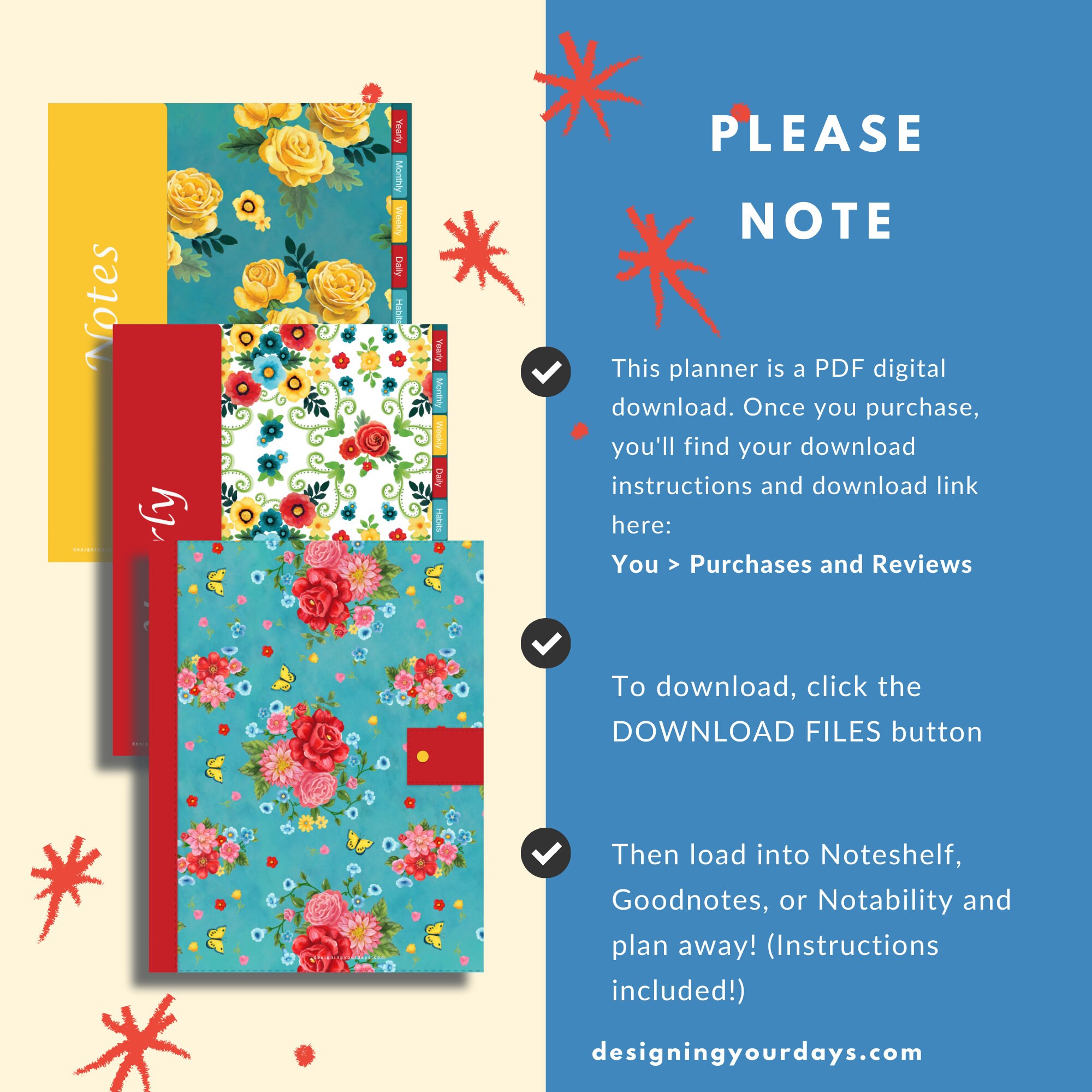 2022 Vintage Pioneer Floral Digital Planner, Journal, Ipad, Tablet ...