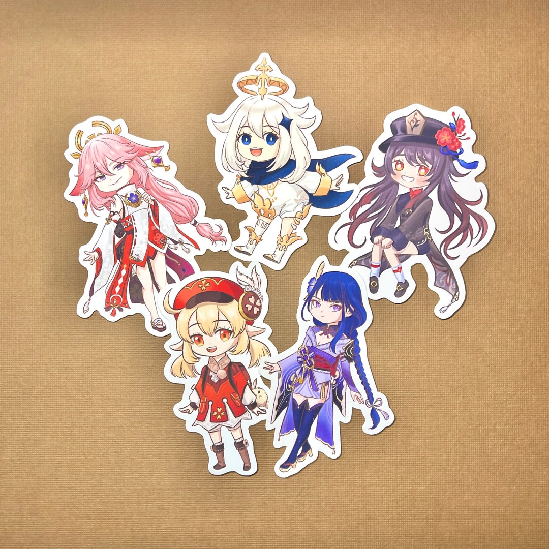 Genshin Impact Chibi Stickers Waterproof/weatherproof Matte Stickers - Etsy