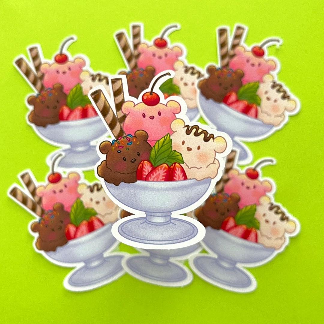 Neapolibear Sundae Stickers | Weatherproof and Water Resistant Stickers ...