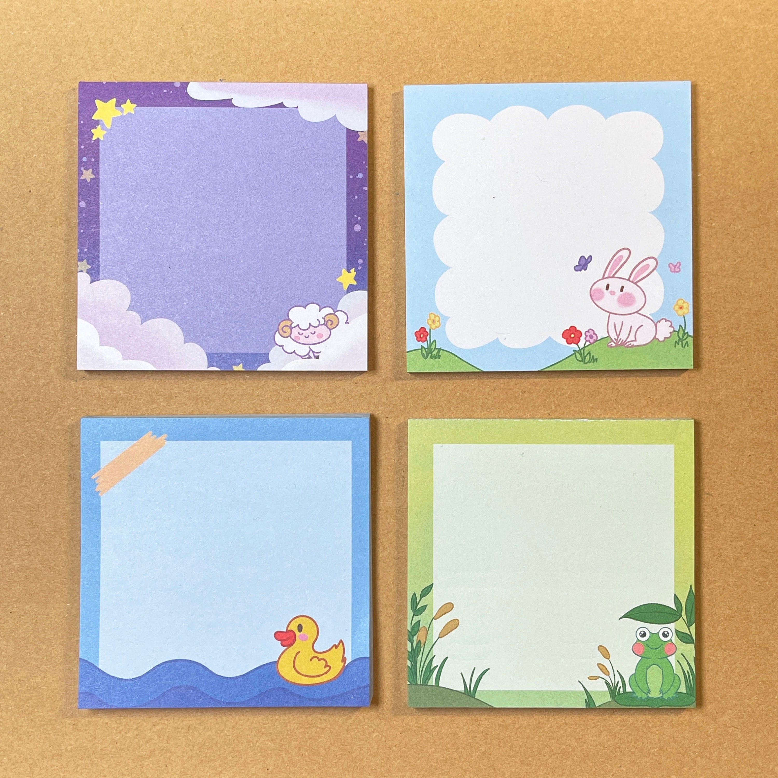 Animal Memo Pad Set of 4 50 Sheets 3x3 Stationery Memo Pads - Etsy